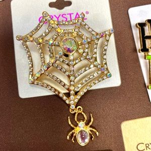 Whispering Bliss Boutique | Jewelry | Rhinestone Spider Web Halloween ...
